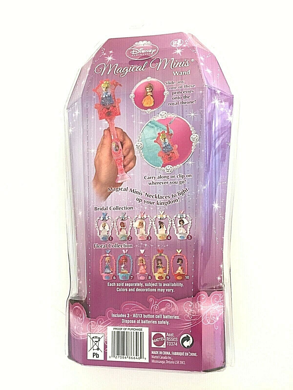 Mattel Disney Magical Minis Wand Light Up Princesses Collect ...