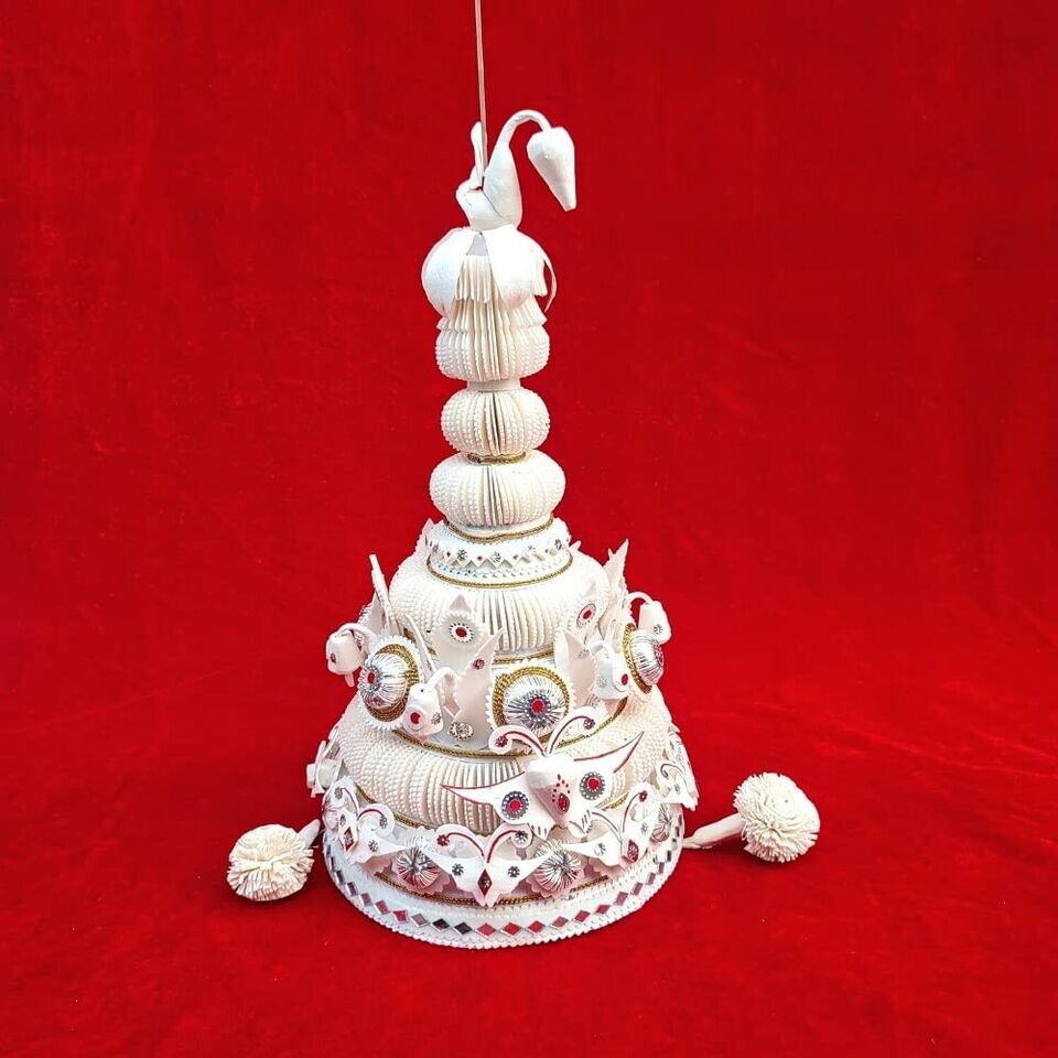 BENGALI Wedding Topor and Mukut Special Topor Patashir Red For bride ...