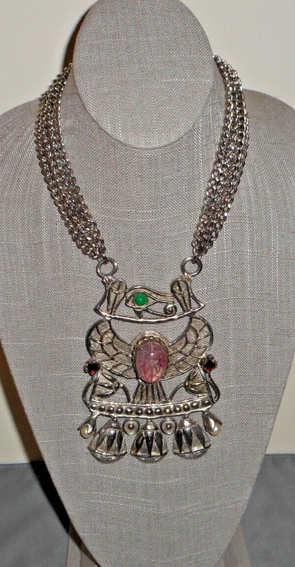 Vintage Alexis Kirk Egyptian Winged Scarab Eye Horus … - Gem