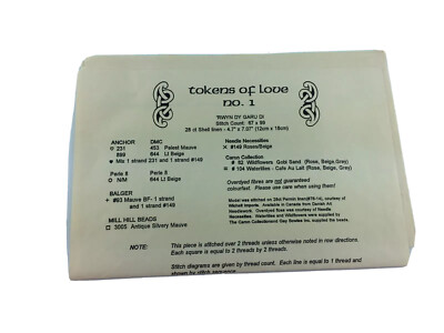 Charland Designs Tokens Of Love Cross Stitch Pattern Sampler 1994 ...