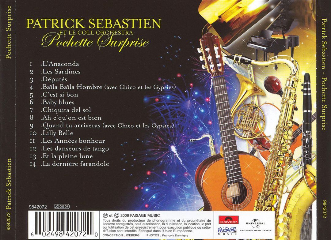 PATRICK SÉBASTIEN ET LE COLL ORCHESTRA POCHETTE SURPRISE NEW CD ...