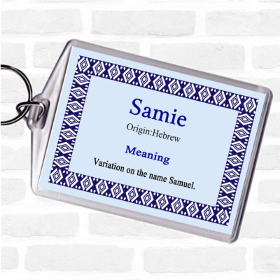Samie Name Meaning Bag Tag Keychain Keyring Blue | eBay UK