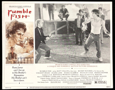 RUMBLE FISH Original Movie Lobby Card Poster S E Hinton Matt Dillon | eBay