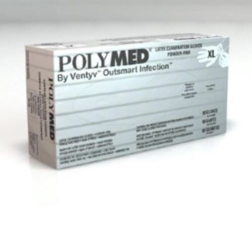 VENTYV POLYMED LATEX X-LARGE EXAM GLOVES, 90/BOX, 10 BOXES/CASE, 1 CASE ...