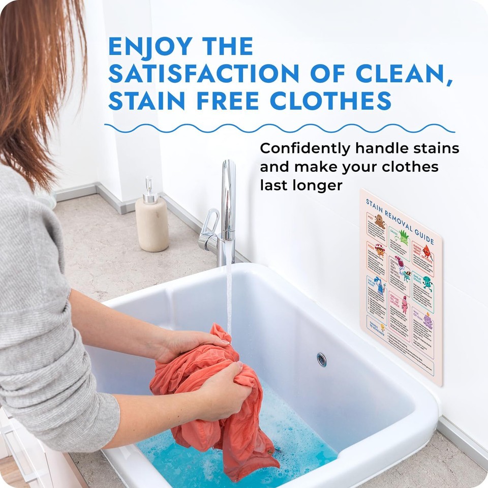Laundry Cheat Sheet for Stain Removal - Laundry Magnets for Washing ...