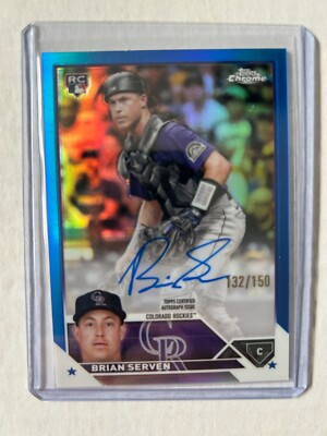 Brian Serven 2023 Topps Chrome Rookie AUTO BLUE Refractor Rookie Card ...