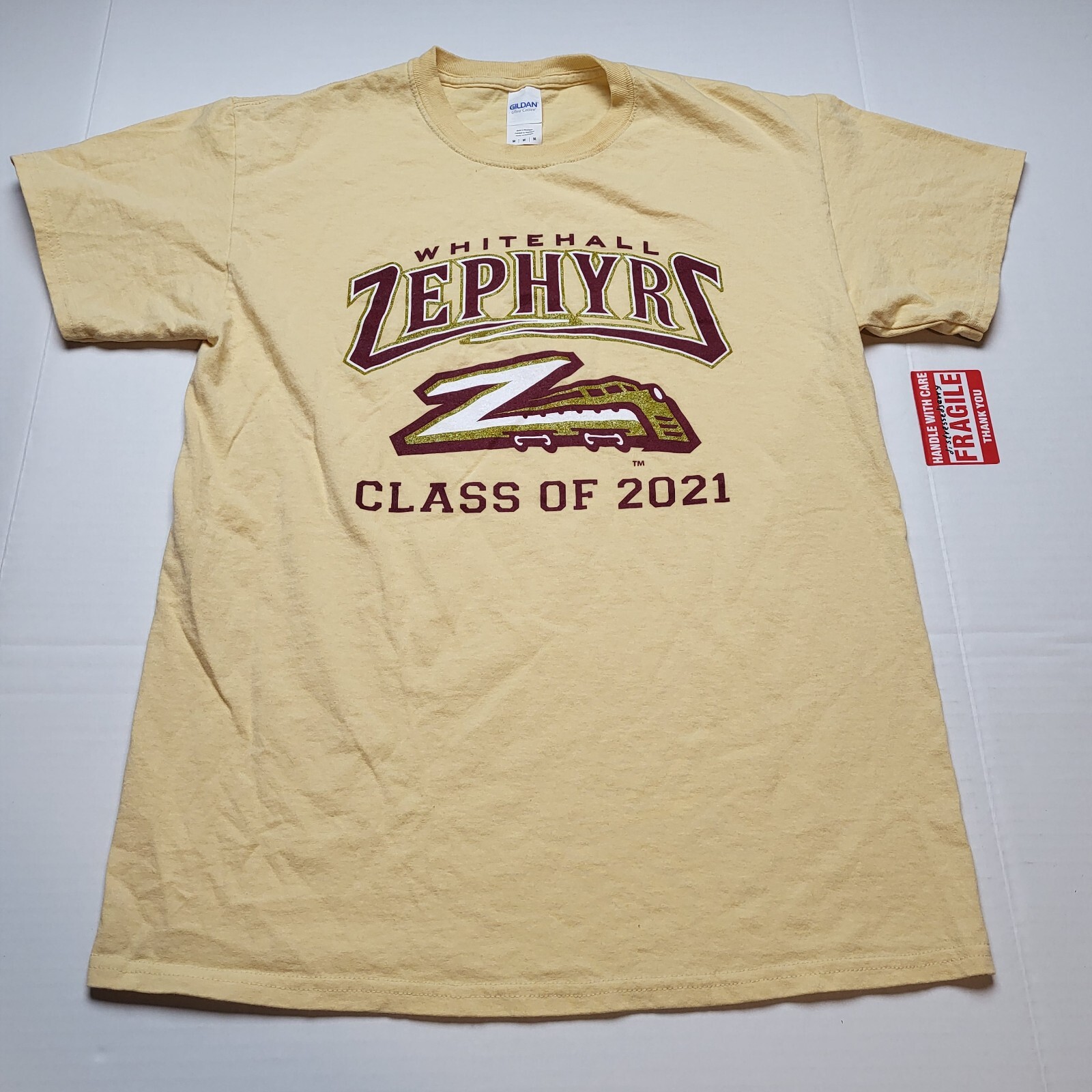 Whitehall Zephyrs T-Shirt Mens M Class Of 2021 Yellow Tee 🦊42 | eBay