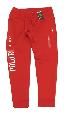 Polo Ralph Lauren Men's Red Embossed Logo Double Knit Jogger Pants | eBay