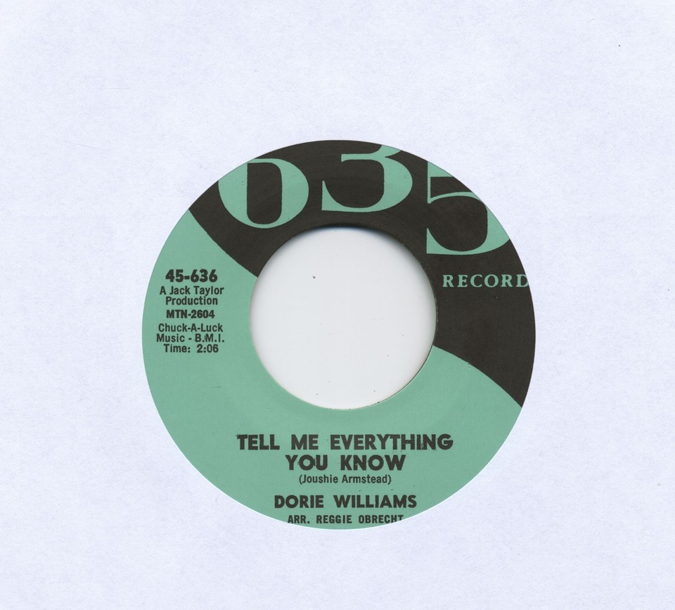 Dorie Williams - Your Turn To Cry - Tell Me Everything You Know (7inch ...