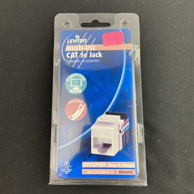 Leviton White Quickport Multi-Use CAT 5e Jack 8-position, 8-conductor ...