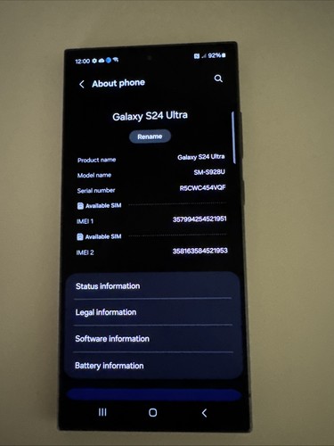 Samsung Galaxy S24 Ultra 5G SM-S928U1 256GB 12GB AT&T GSM Titanium ...