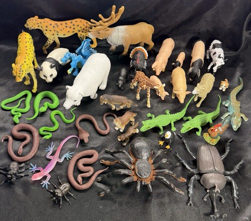 Mixed Lot Small / Medium Toy Farm Animals, Insects, Bugs, Zoo Animals Plastic | eBay