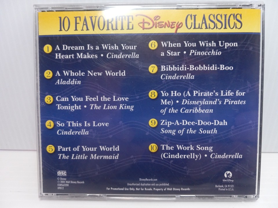 10 Favorite Disney Classics (CD, 2005) Various Artists Limited Edition ...
