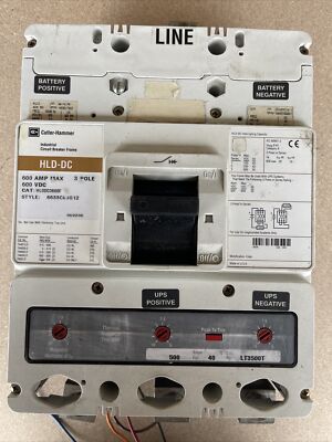 CUTLER-HAMMER DC CIRCUIT BREAKER HLDDC3600F 600 AMP TRIP 600 VDC 3 Pole ...