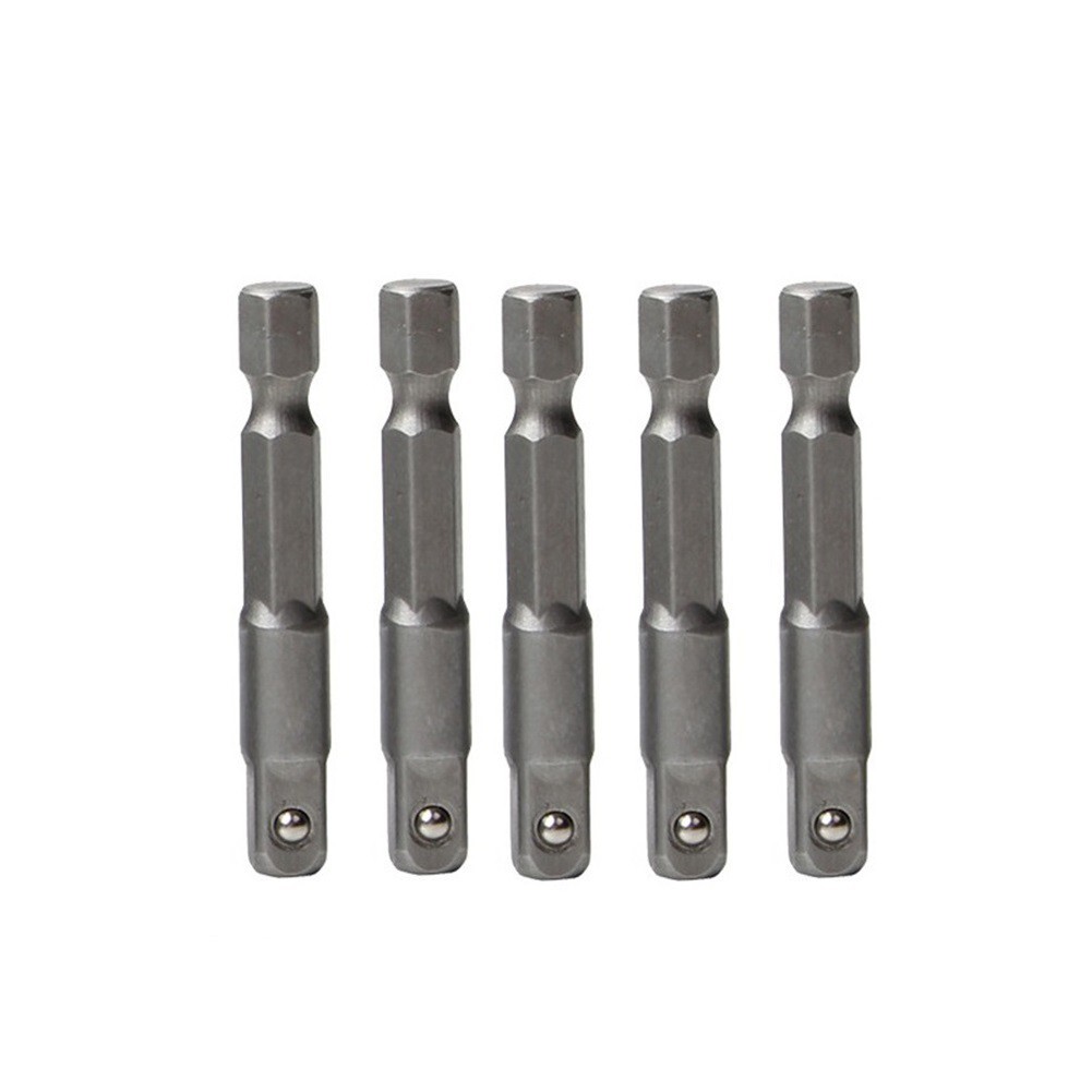 5pcs Drill Socket Adapter Converter 1 4 Hex Shank To 1 4 Square Drive ...