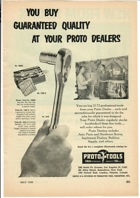 1959 Proto Tools Vintage Print Ad You Buy Guaranteed Quality At Your ...