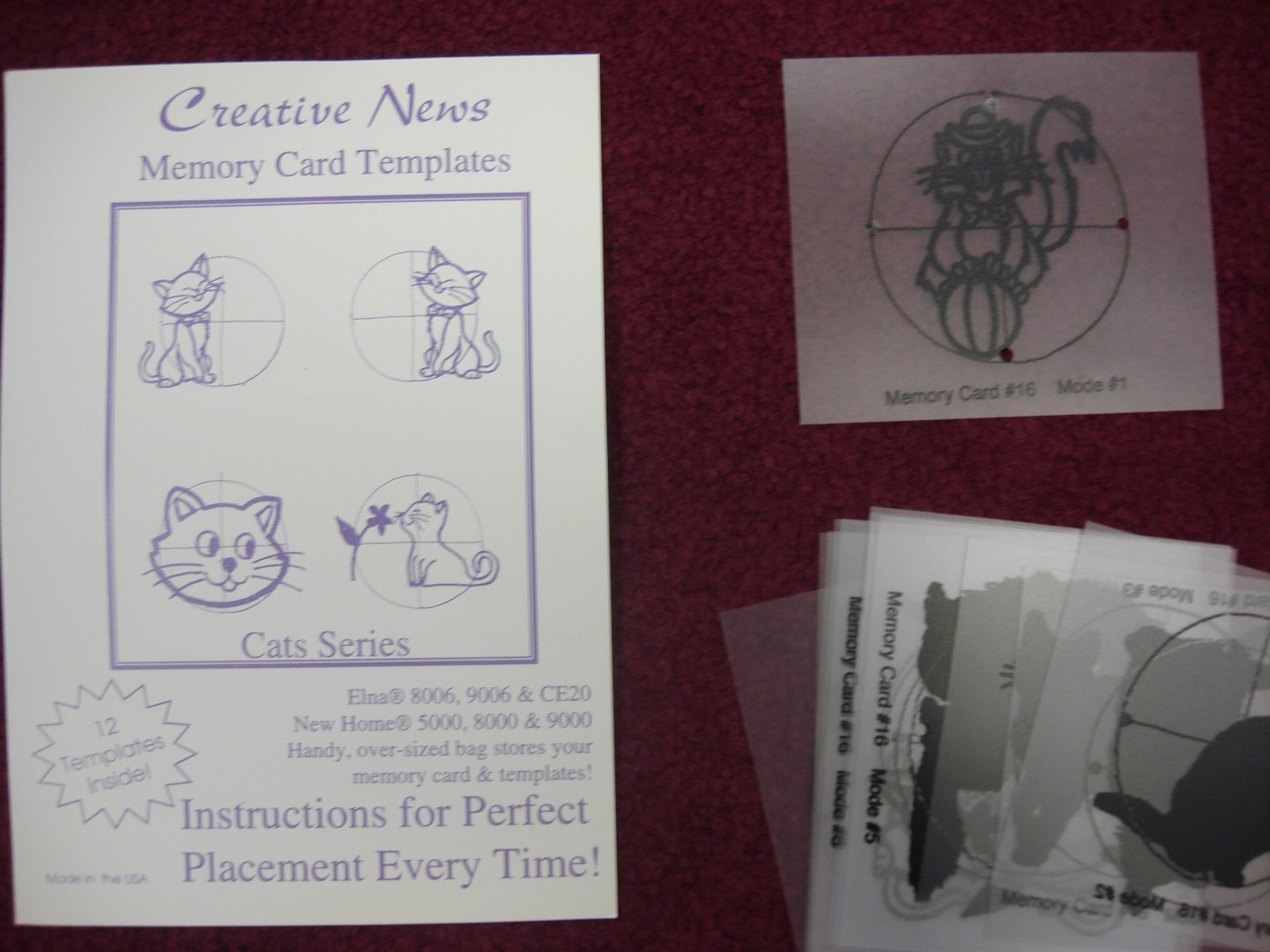 Elna Cat Series Memory Embroidery Design Card Template | eBay