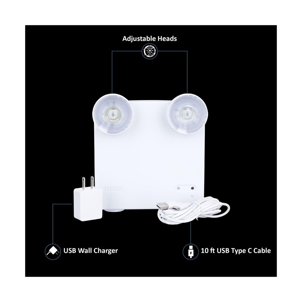 Ideal Security Rechargeable LED Power Failure Light, Adjustable Heads ...