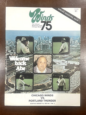 1975 WFL Chicago Winds Inaugural Program v. Portland Thunder 1st Home ...