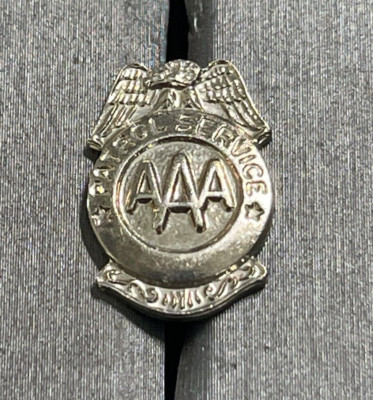 Vintage AAA Patrol Service Award Mini Badge School Safety Silver Tone ...