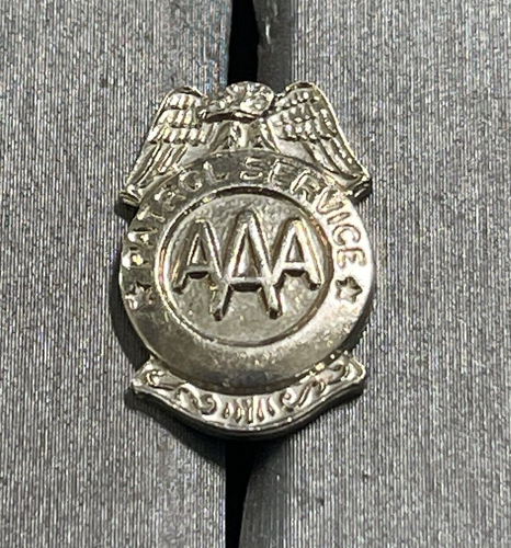 Vintage AAA Patrol Service Award Mini Badge School Safety Silver Tone ...