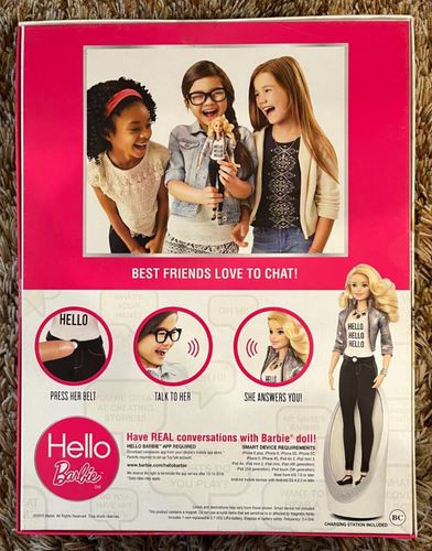 Hello Barbie Doll Blonde Interactive Talking Speech Recognition Mattel ...