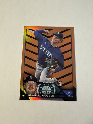 2023 Topps Update Bryce Miller Rookie RC Orange Black Halloween Foil ...