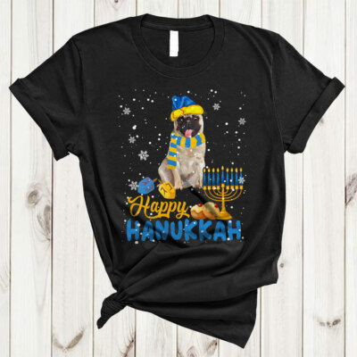 Happy Hanukkah Cute Hanukkah Chanukah Pug Dog With Menorah Jewish Proud ...