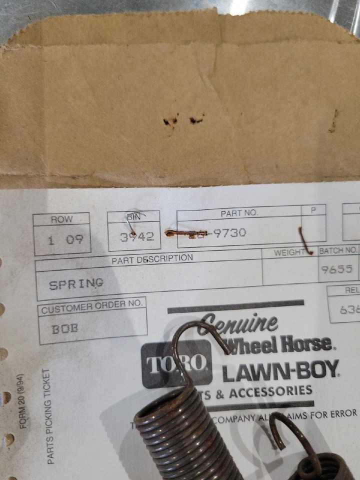 1x NOS Genuine Toro Idler Spring 26-9730. 1 Each. (152) | eBay