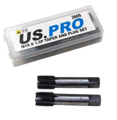 M18 x 1.5mm THREAD TAPER & PLUG SET by US PRO TOOLS HSS thread repair ...
