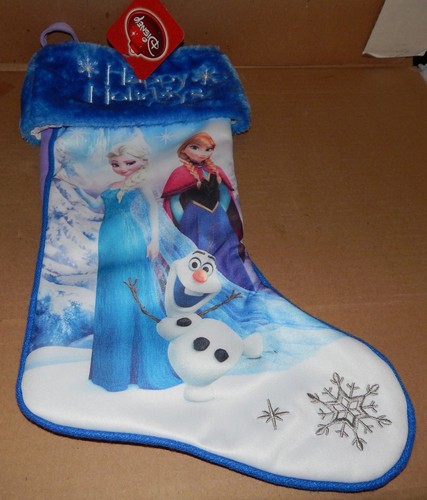 Disney Frozen Princess Olaf Christmas Stocking Satin Blue 17" Happy ...
