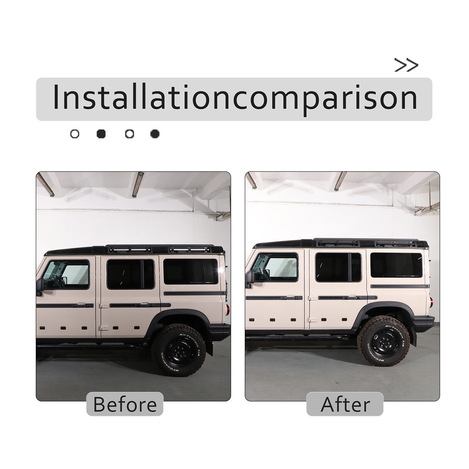 Black Alloy Roof Rack Side Rails Luggage Carrier Cargo Bar For Ineos ...