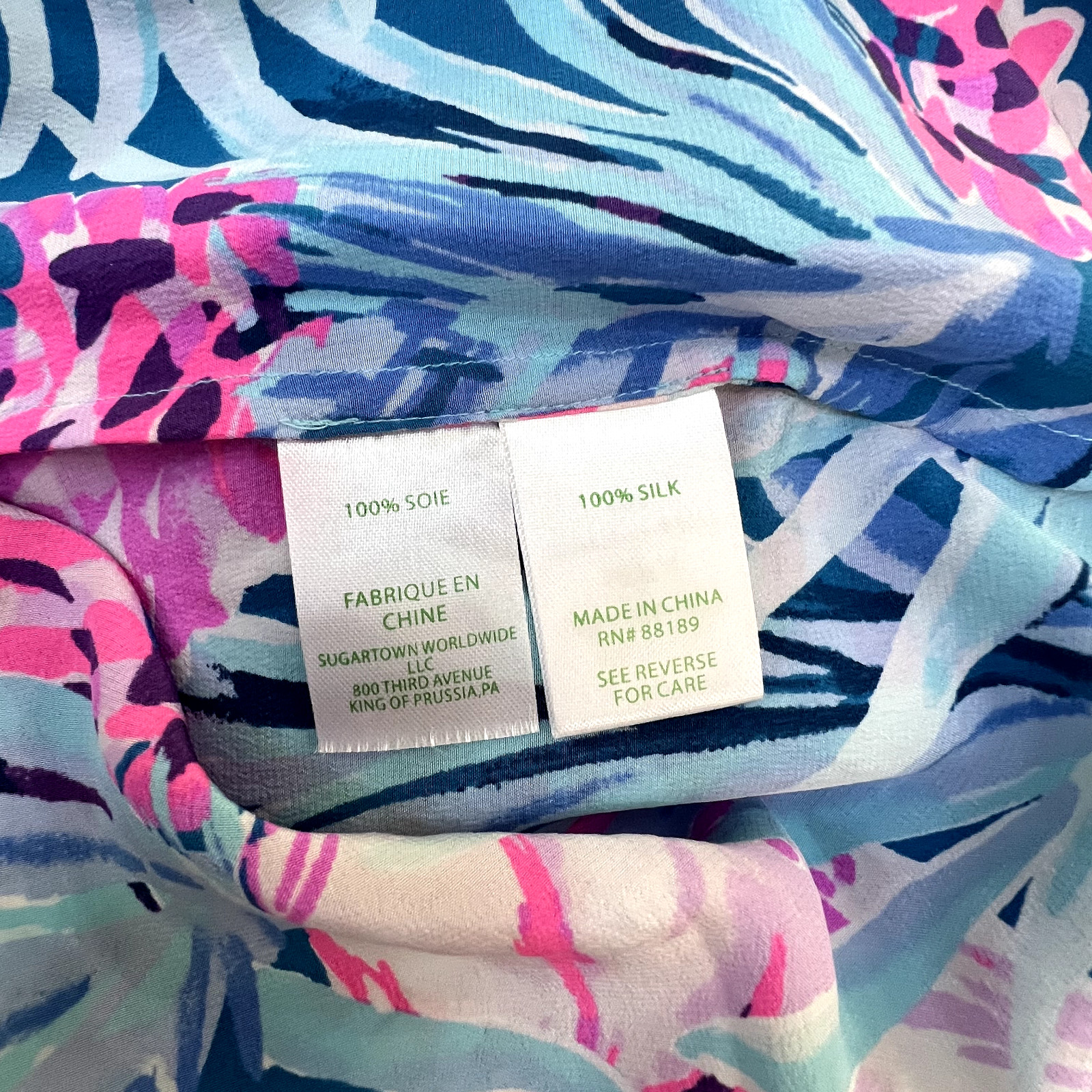 Lilly Pulitzer Elsa Silk Top Periwinkle Purple Fan Se… - Gem