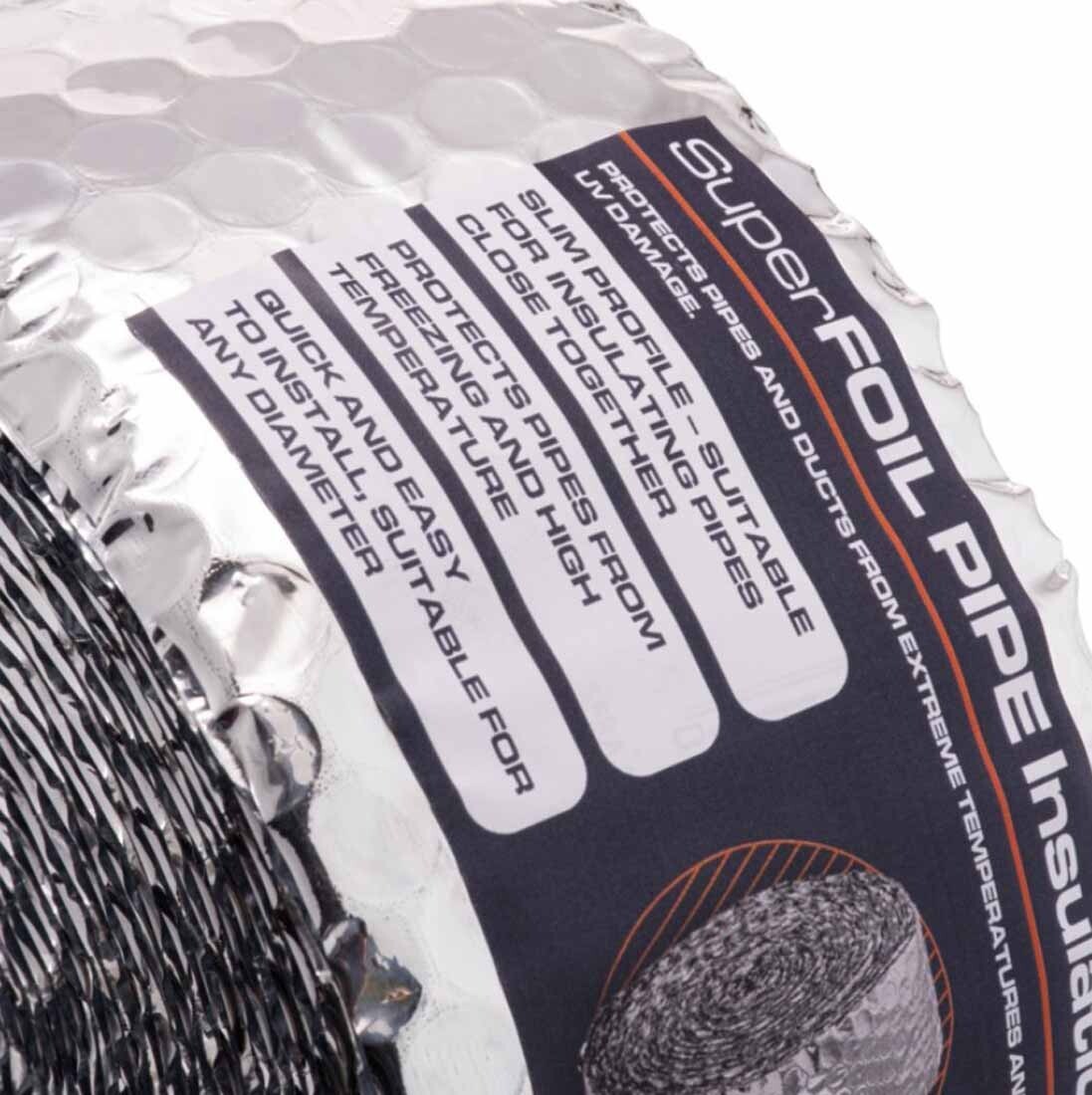 SuperFoil Pipe Wrap Insulation 80mm x 7.5m, reflective insulating foil ...