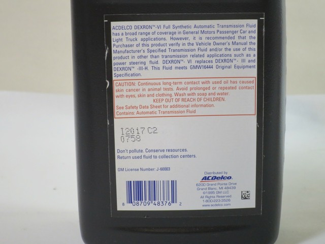 88865601 - ACDelco Dexron VI Transmission Fluid 32 Oz 10-9394 Case of ...