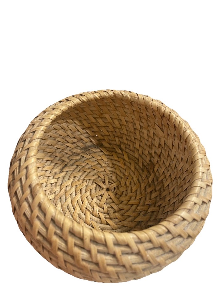 Small Round Woven Rattan Braided Wicket Basket | eBay