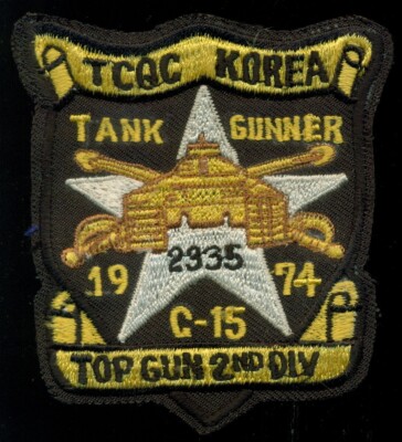 US Army 2nd Division Korea 1974 TCQC Tank Gunner Top Gun Patch S-12 | eBay