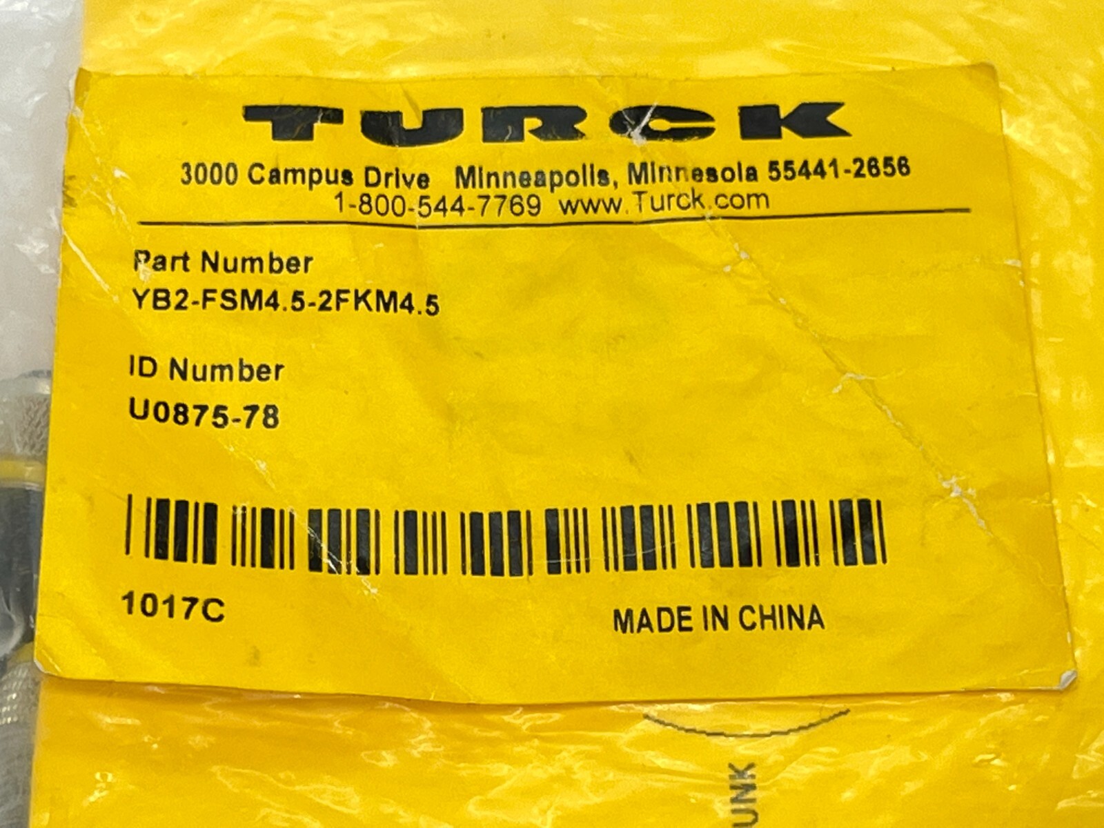 Turck YB2-FSM4.5-2FKM4.5 Splitter M12 Male - 2x M12 Female 5-Pin U0875 ...