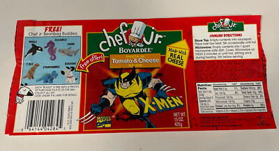 1 Vintage RARE 90s Chef Jr. Boyardee Pasta Can Label X-Men 2 Sided MINT ...