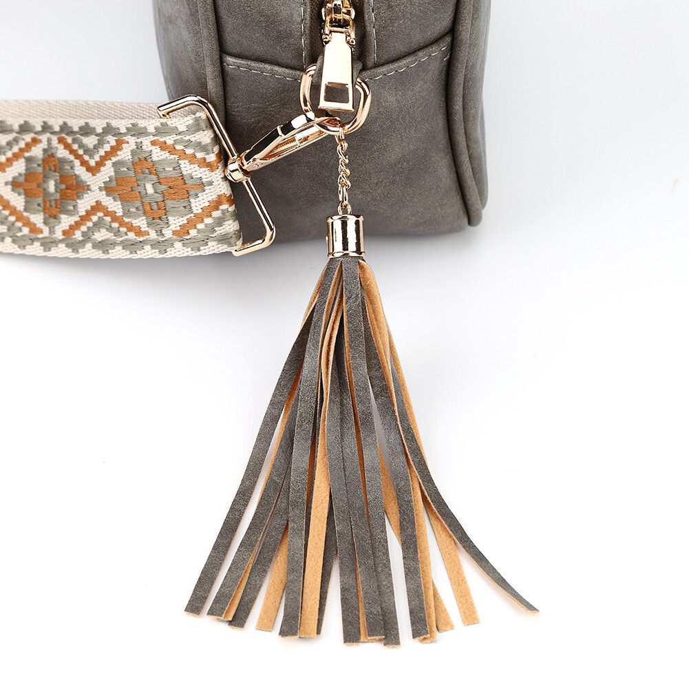 Fashion Crossbody Bags Tassel PU Shoulder Handbags Travel Lady Purse ...