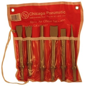 Chicago Pneumatic 6pc .401 Air Hammer Chisel Set with Pouch # CP ...