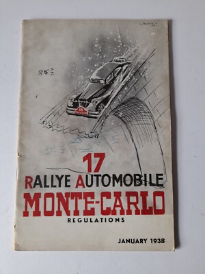 Monte-Carlo rally programme and regs January 1938. motorsport programme ...