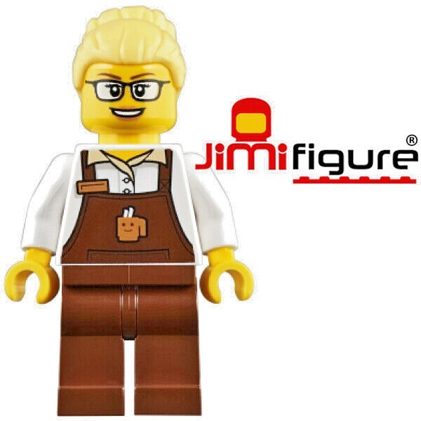 NEW LEGO Minifigure Lady Brown Apron City Passenger Train 60197 TRN249 ...