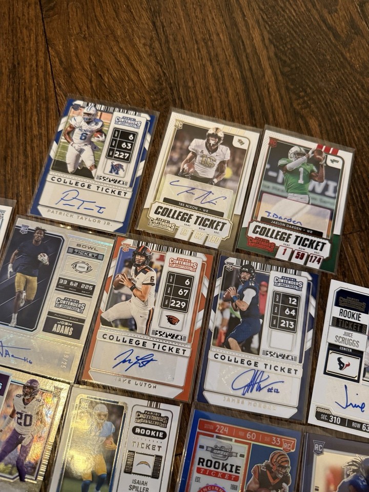 Panini Contenders Football RC Auto Lot Of 18 NFL SP # 25 49 75 + More ...