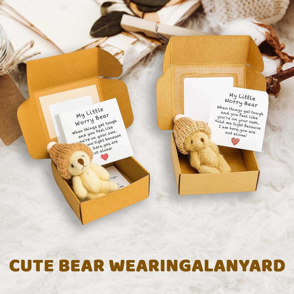 2 Pcs Worry Bear in a Box, Worry Bear, Worry Dolls, Little Pocket Hug ...