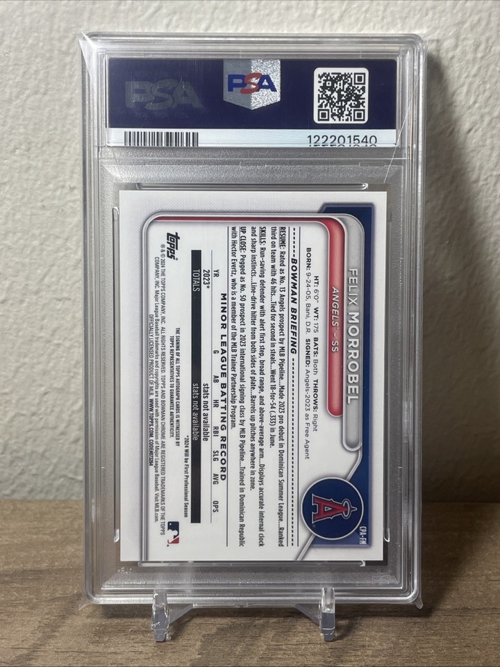 2024 Bowman Chrome Felix Morrobel 1st Blue Lunar Refractor Auto 121/150 ...