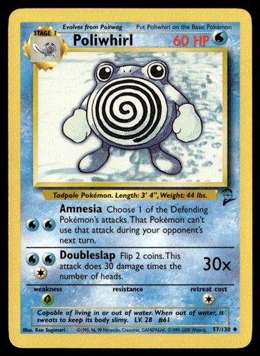 Poliwhirl Uncommo Base Set 2 057/130 NM Pokémon TCG | eBay