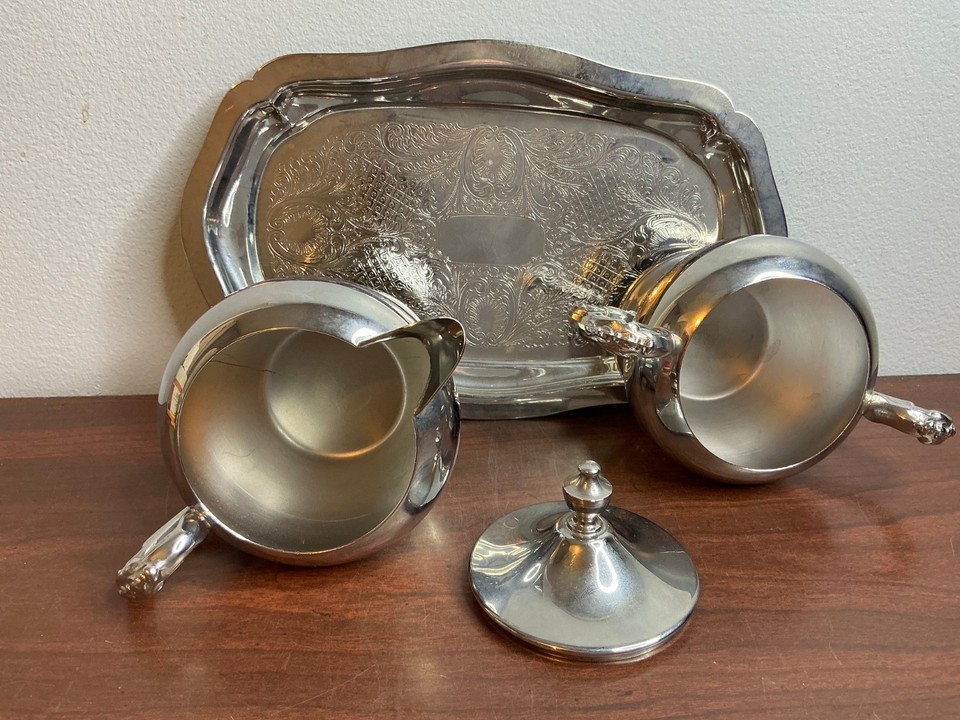 Vintage Danny Wilson Original Silver tea sugar, creamer, and serving ...