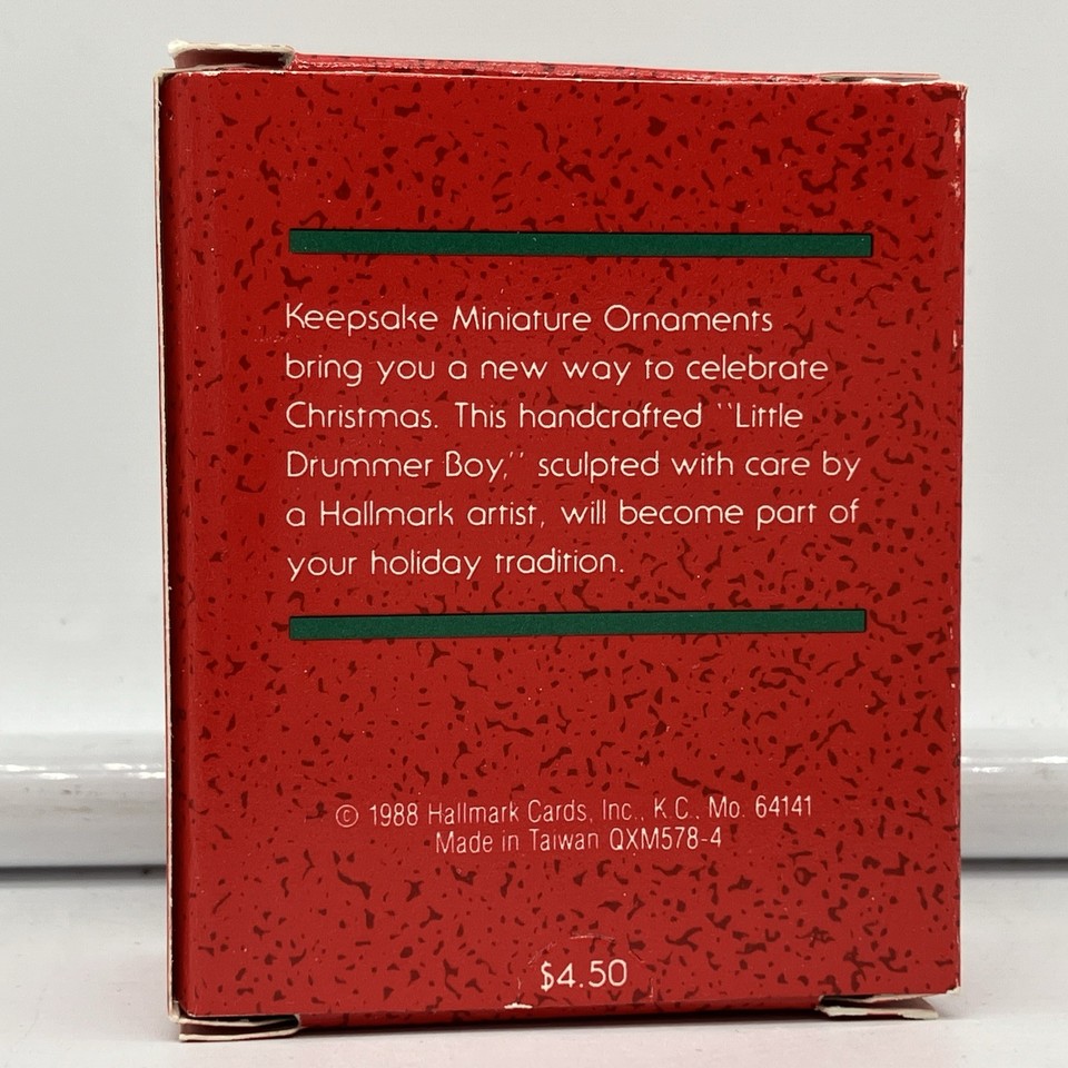 1988 HALLMARK KEEPSAKE LITTLE DRUMMER BOY MINIATURE ORNAMENT - FREE ...