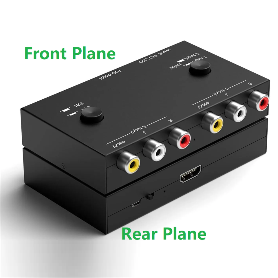 2 Port AV To HDMI Converter 2RCA To HDMI Dual AV To HDMI Converter AV ...